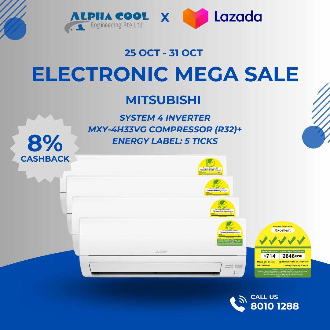 MITSUBISHI SYSTEM 4 NEW R32 WITH INSTALLATION AIR-CONDTIONER AIRCON ...