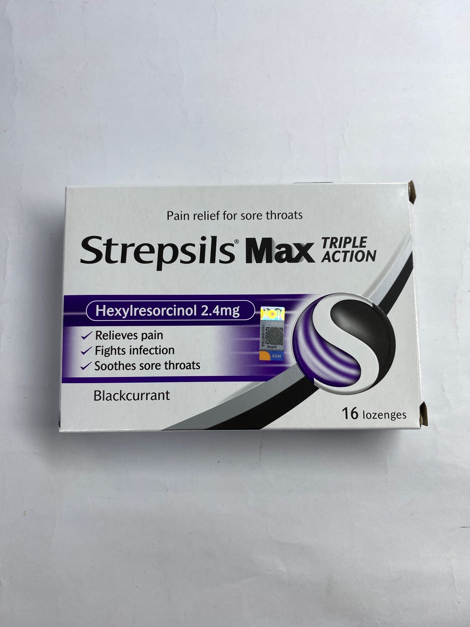 Strepsils Max Triple Action Blackcurrant 16 Lozenges 使立消黑加仑味16庄 ...
