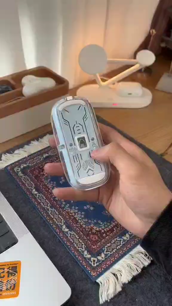 Wireless Gaming Mouse Transparent Rechargeable 2.4G Bluetooth Magnetic ...