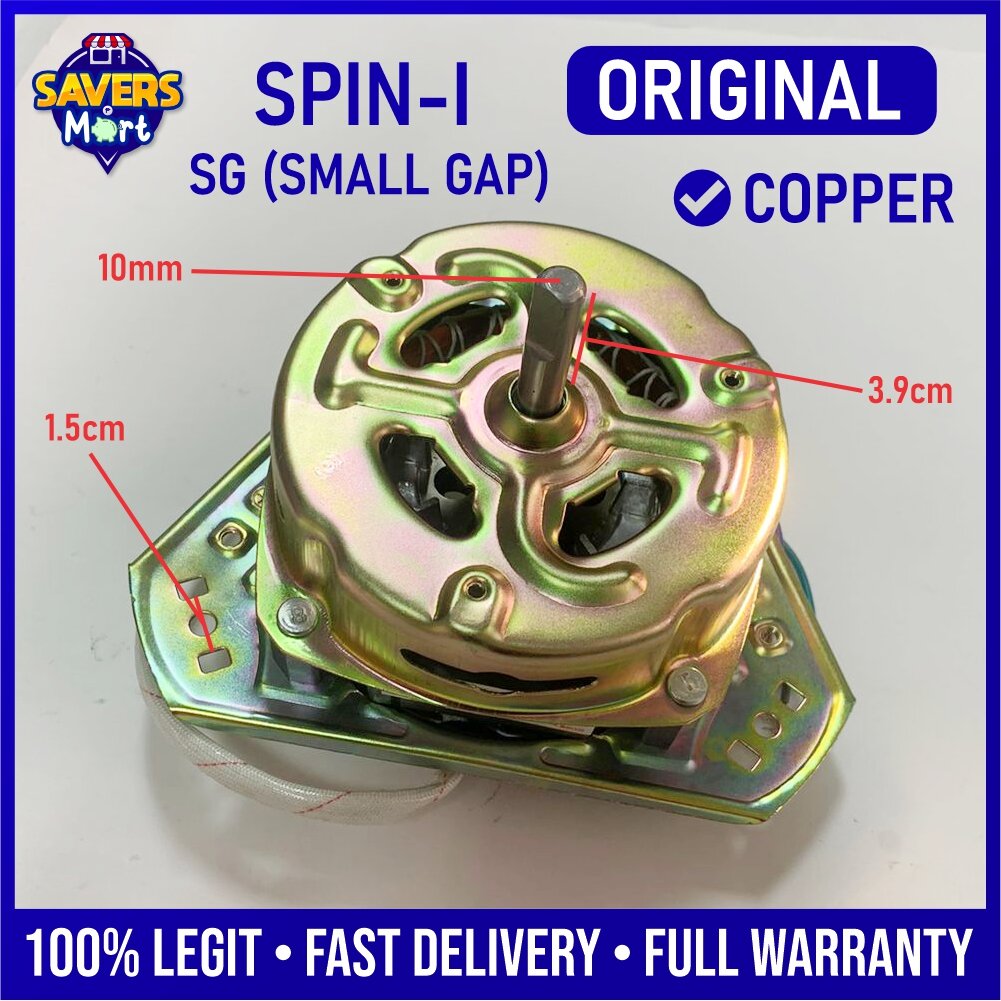 Washing Machine Spin Motor (Small Gap) SG 10mm / Spin-I Original Copper ...