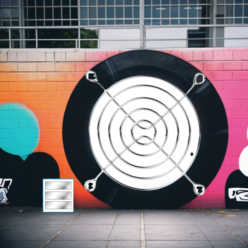 80mm / 3 inch Silver Metal Computer Fans Grill Cover Fan Protection Net ...