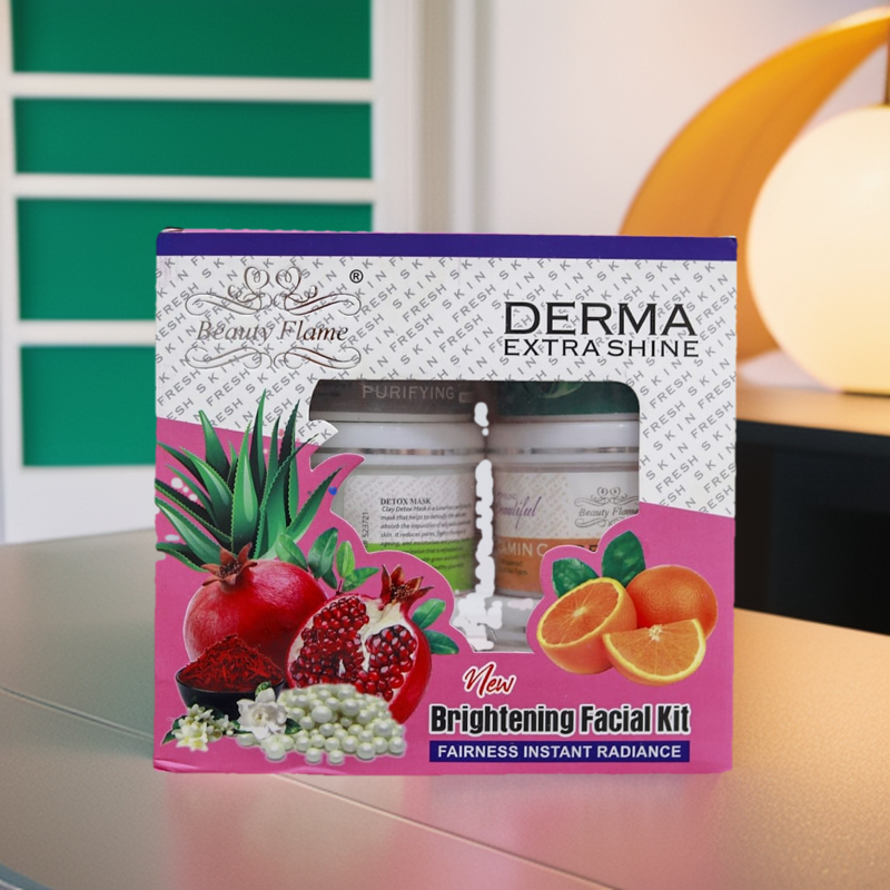 Derma Extra Shine 6 Steps Complete Instant Brightening Facial Kit ...
