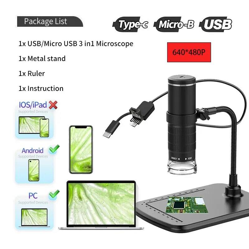 Wireless Digital Microscope 50X-1000X Magnification Portable Handheld ...