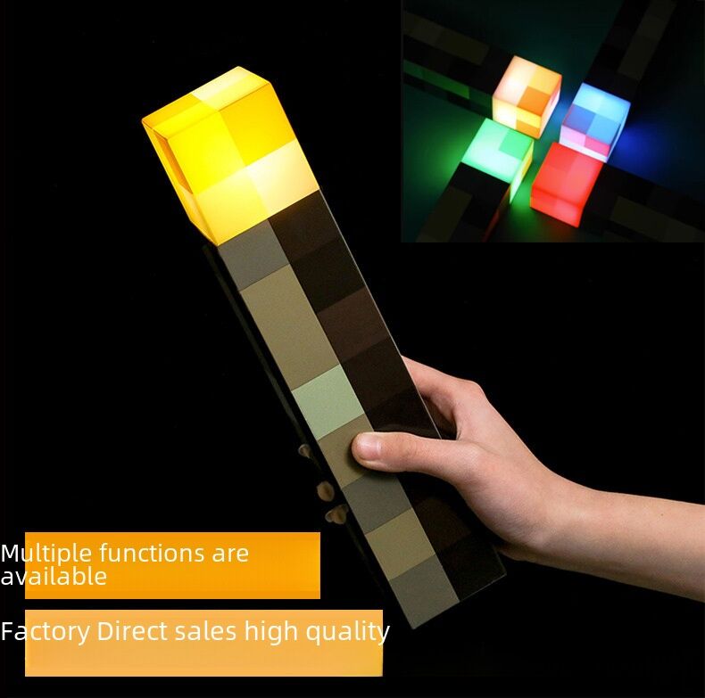Minecraft LED Torch Replica - RGB Color-Changing Creeper Ore Lamp, Cool ...