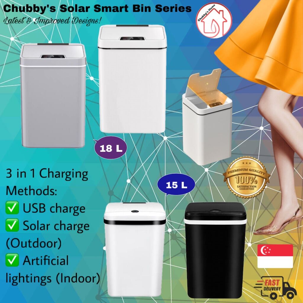 🚮🗑(SG Seller) Chubby’s Smart Bin / Auto Rubbish Bin/ Intelligent Sensor ...