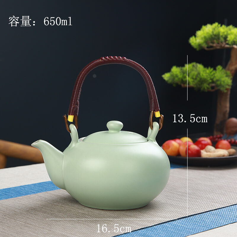 Loop-Handled Teapot For Home Large Teapot Teacup Ceramic Tea Set Suit Water Pitcher Blue and ...