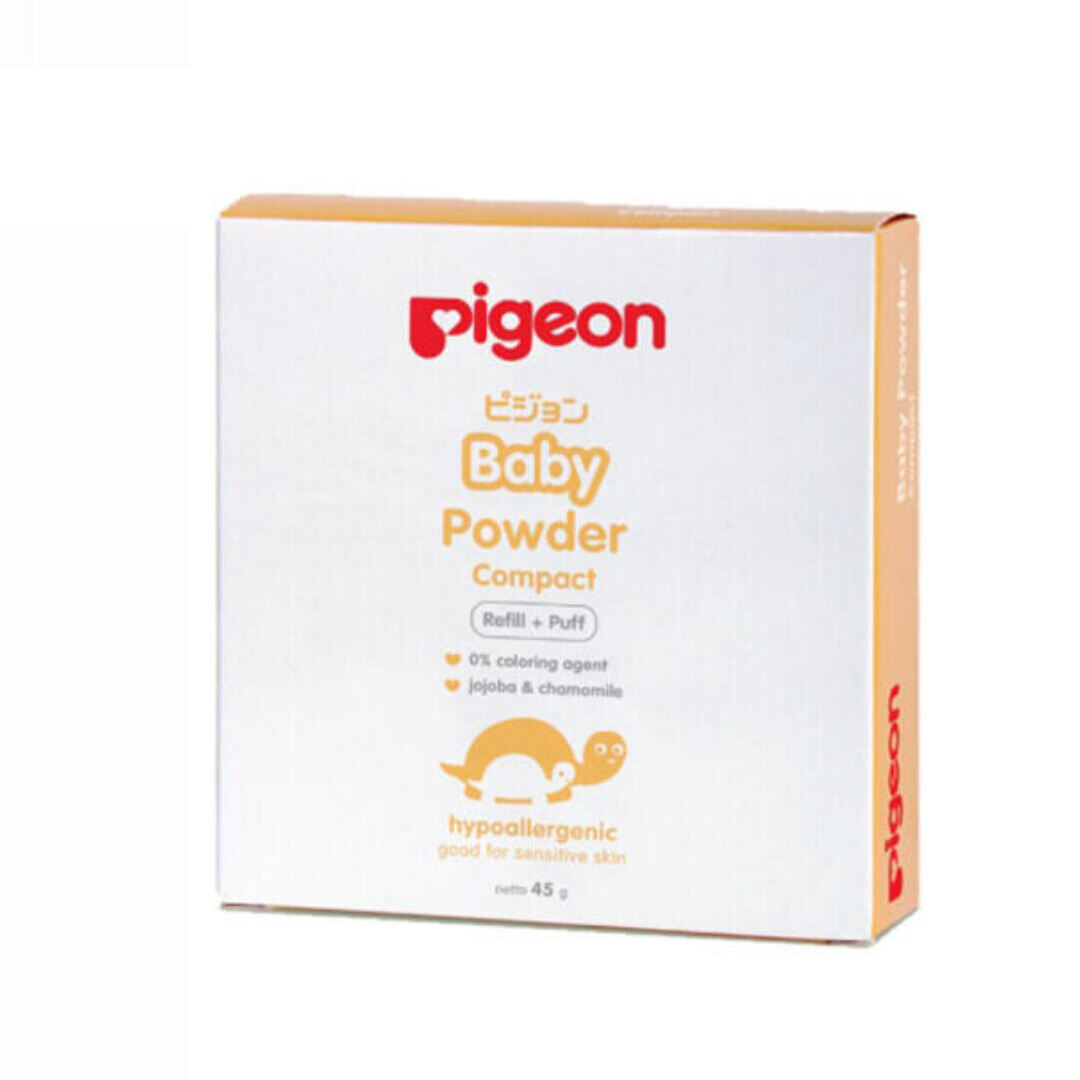 PIGEON Baby Compact Powder Refill + Puff 45gr | Bedak Padat Bayi | BPOM ...