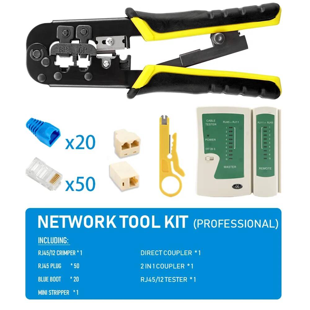 RJ45 Crimper RJ11 RJ45 Crimping Tool Ethernet Network LAN Cable Crimper ...