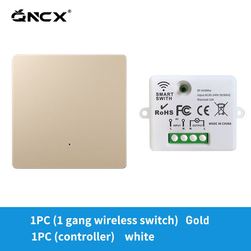 Wireless Light Switch RF433 Remote Control Touch Switch Wall Panel ...