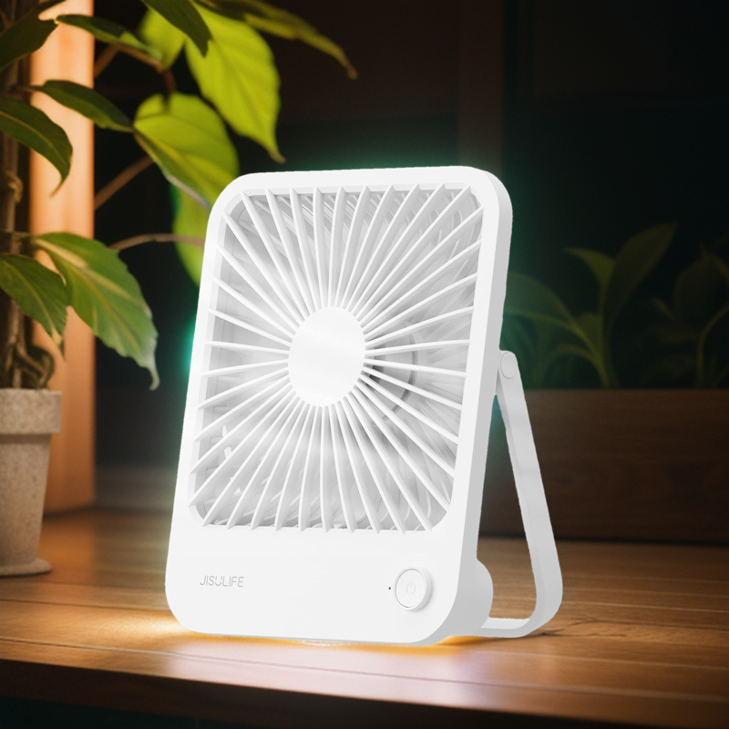 Rechargable Ultra-Thin Table Fan,180° Foldable Portable Fan, 4 Speeds ...