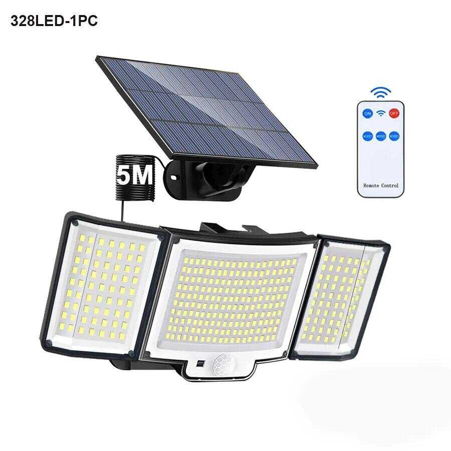 106 LED Solar Light Outdoor 328 LED Spotlights IP65 Waterproof Motion Sensor Human Induction ...