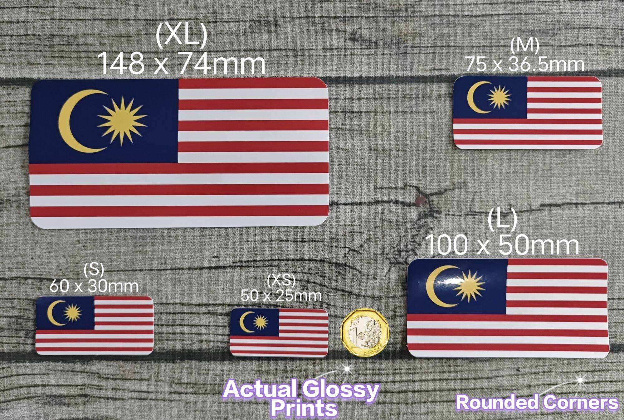 Waterproof Vinyl Glossy 🇲🇾 Malaysia 🇲🇾 Flag Sticker(Free SingPost ...