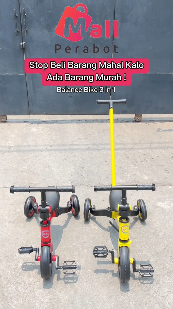 Mall Perabot | Balance Bike 3 Roda Sepeda Anak 2 in 1Kereta ...