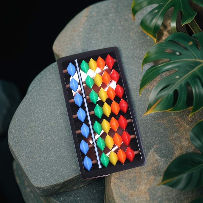 Mini Plastic Abacus Arithmetic 7 Digits Kids Maths Abacus Educational ...