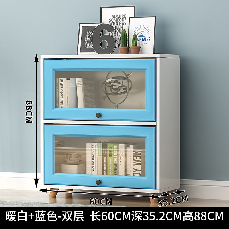 Household Dust-Proof Bookcase Simple Multi-Layer Glass Door Combination ...