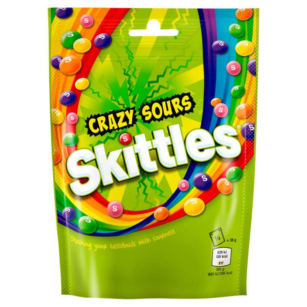 (152g) Skittles Family Sharing Bag Crazy Sour Fruits Tropical Wild ...