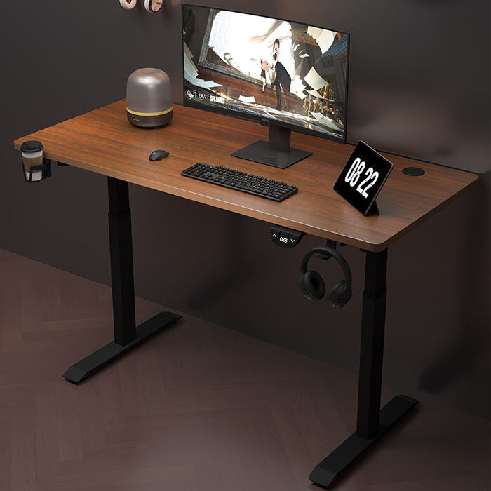Electric Lifting Table Household Study Table Black Walnut Standing Desk ...