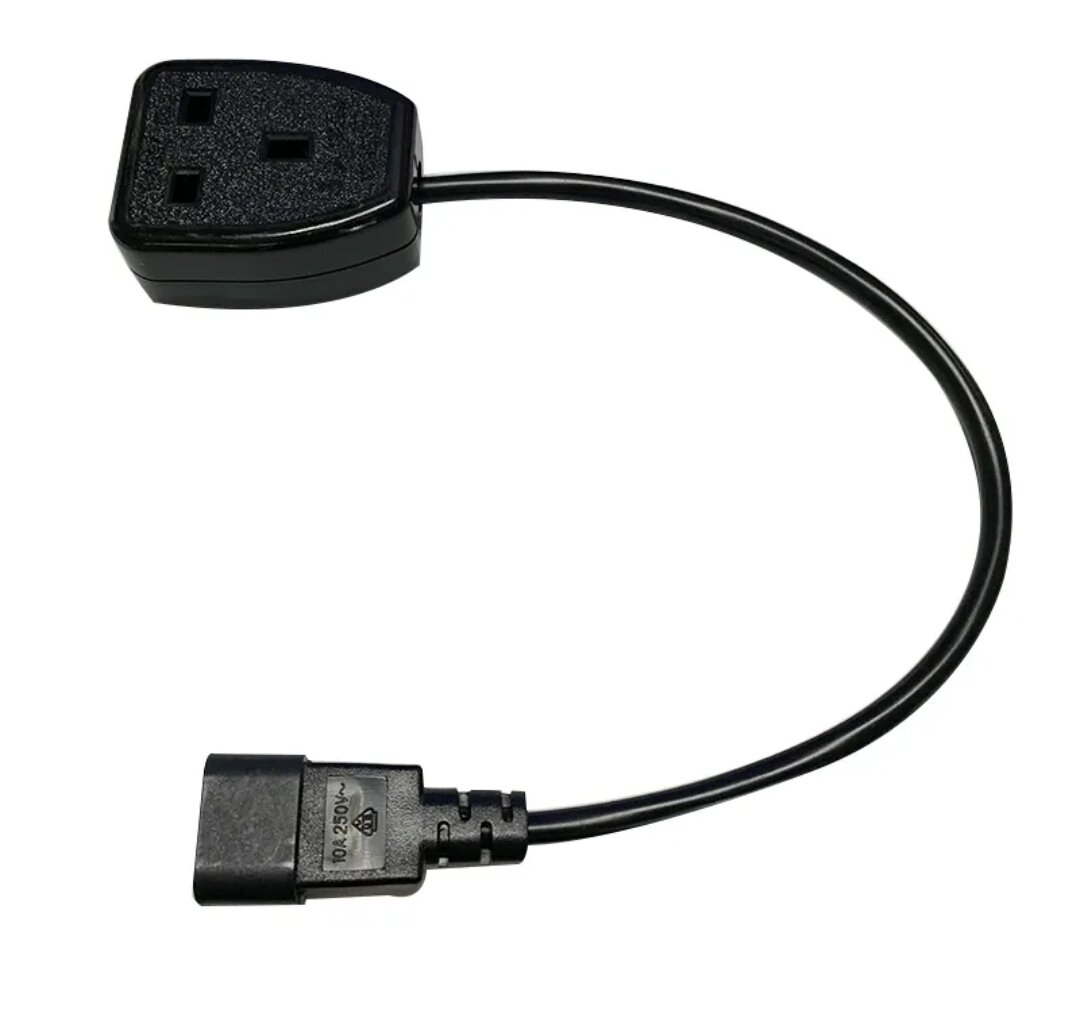 IEC320 C14 to UK BS1363A Outlet Socket,IEC C14 Male Plug to UK 3Pin ...