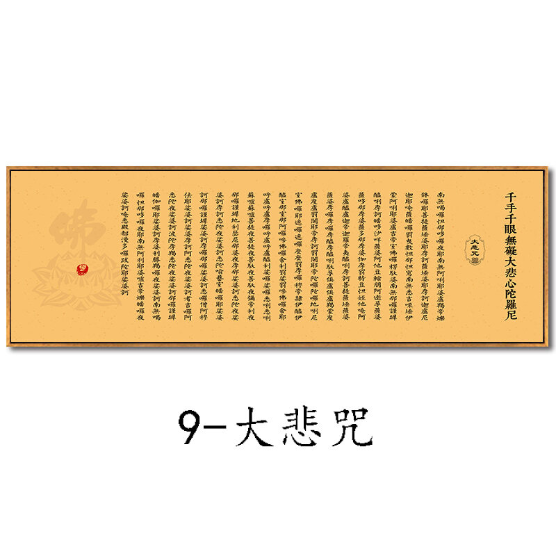 Prajna Heart Sutra Hanging Painting Great Compassion Mantra Guanyin ...