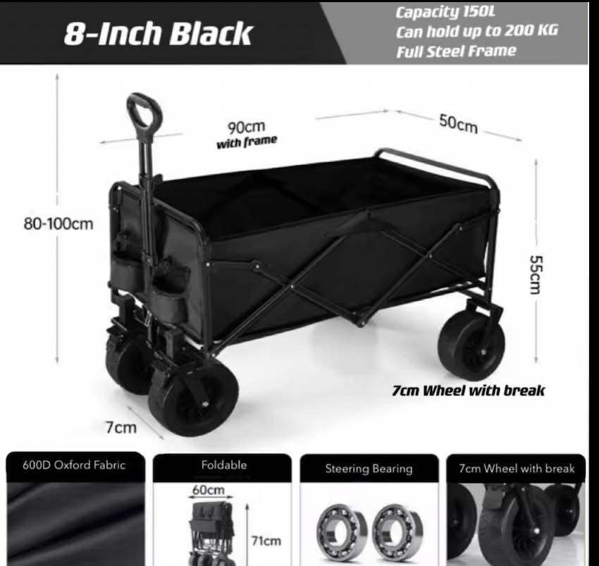 Foldable Transport Trolley Wagon Camping Trolley Shopping Cart ...