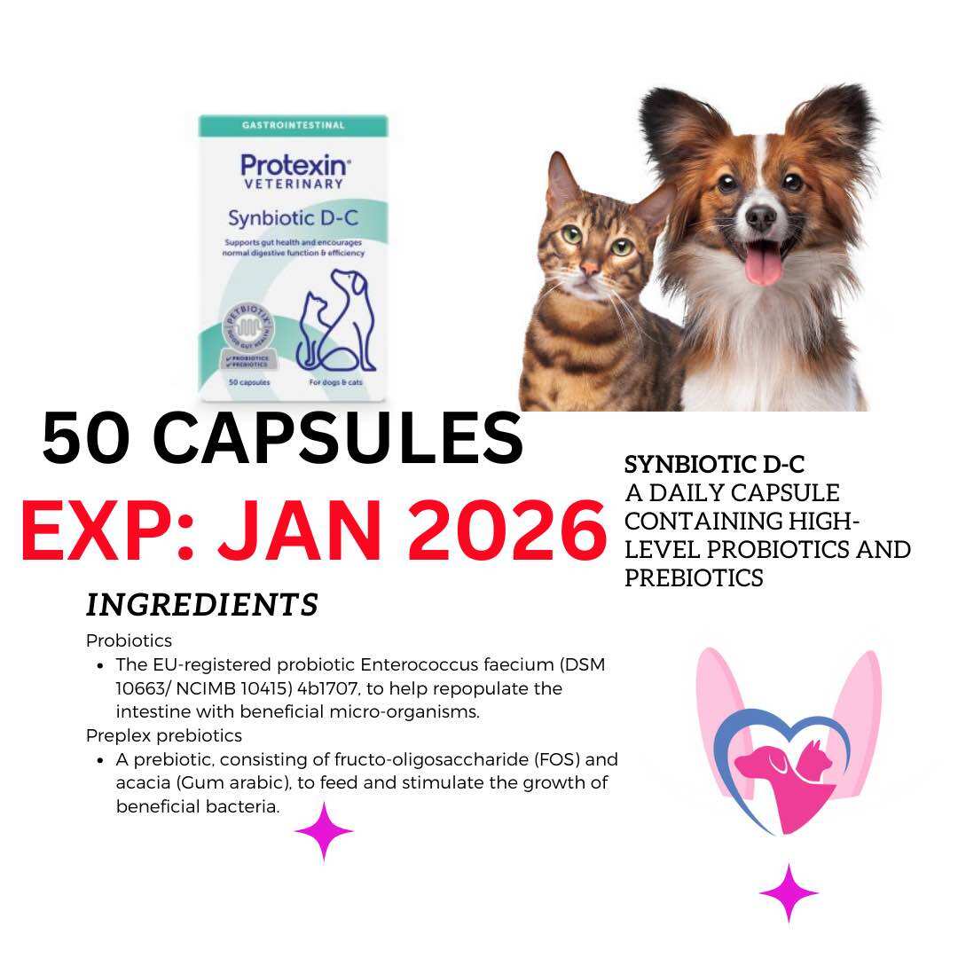 Protexin Synbiotic Probiotics D-C Daily Capsule Dog and Cats (50 ...