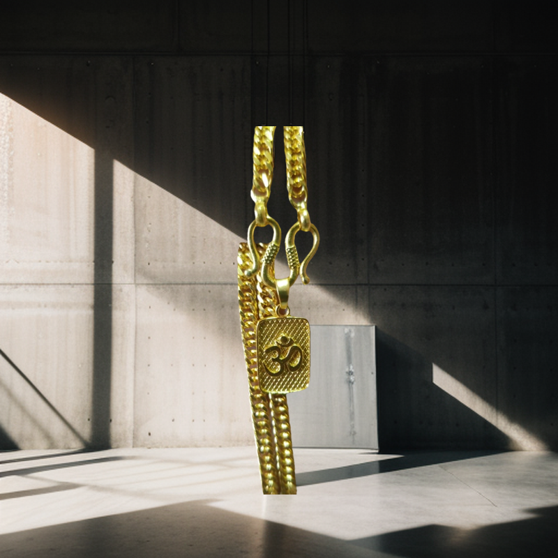 Om Locket /Gold Plated Panchadhatu Chain With ॐ Locket | Daraz.com.np