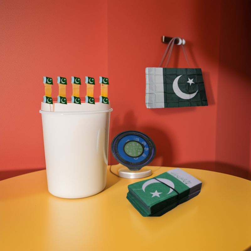 14 August Kit Pack of 500 Paper Flag 1 big Flags 3 brush 3 face ...