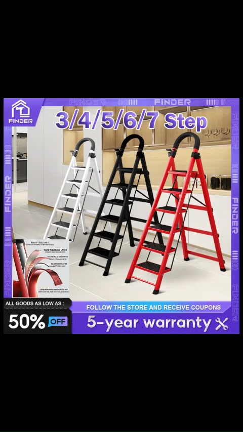 3/4/5/6 Step Ladder Foldable aluminum heavy duty Hagdanan Telescopic ...