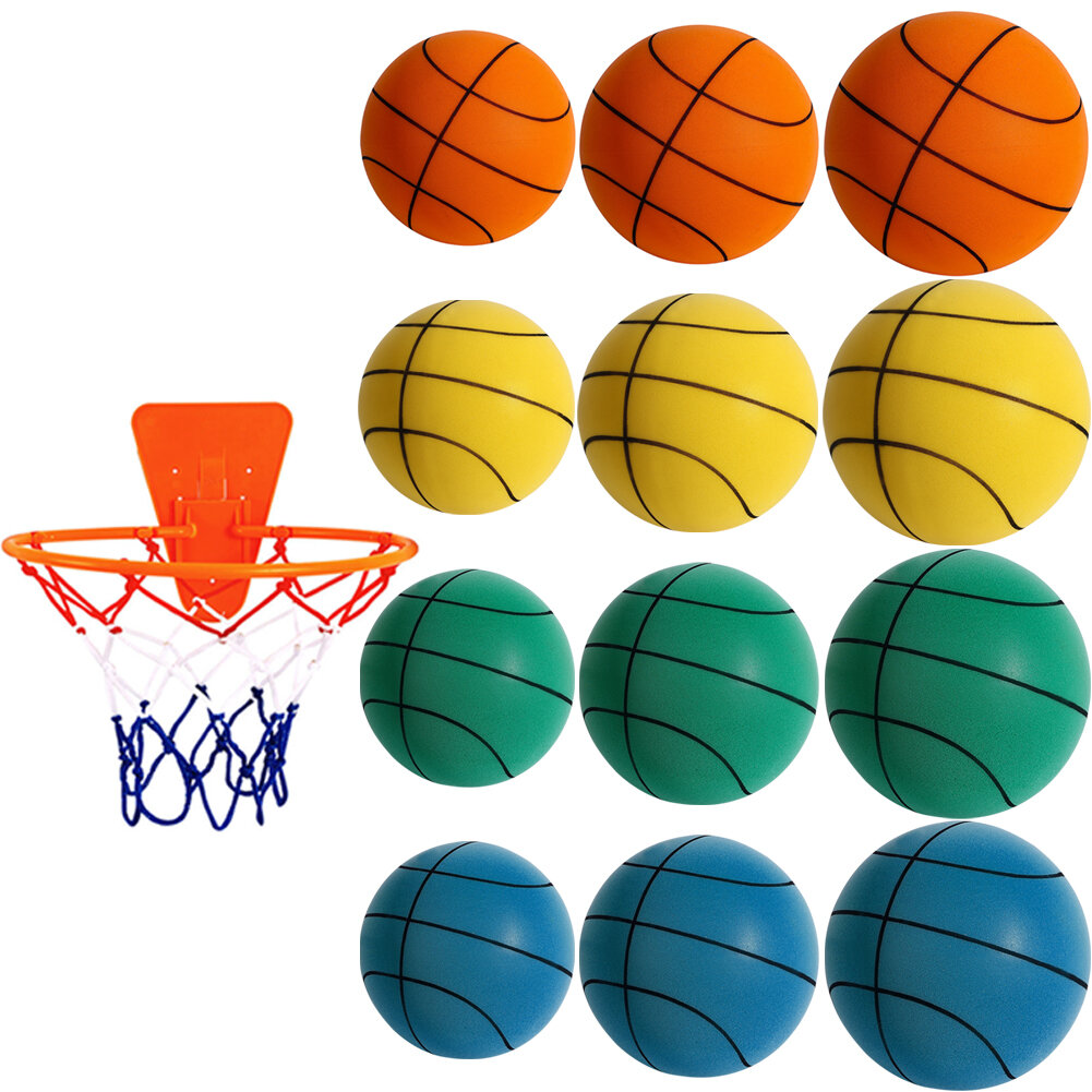 Kids Mute Dribbling Basketball High-Resilience Training Foam Ball ...