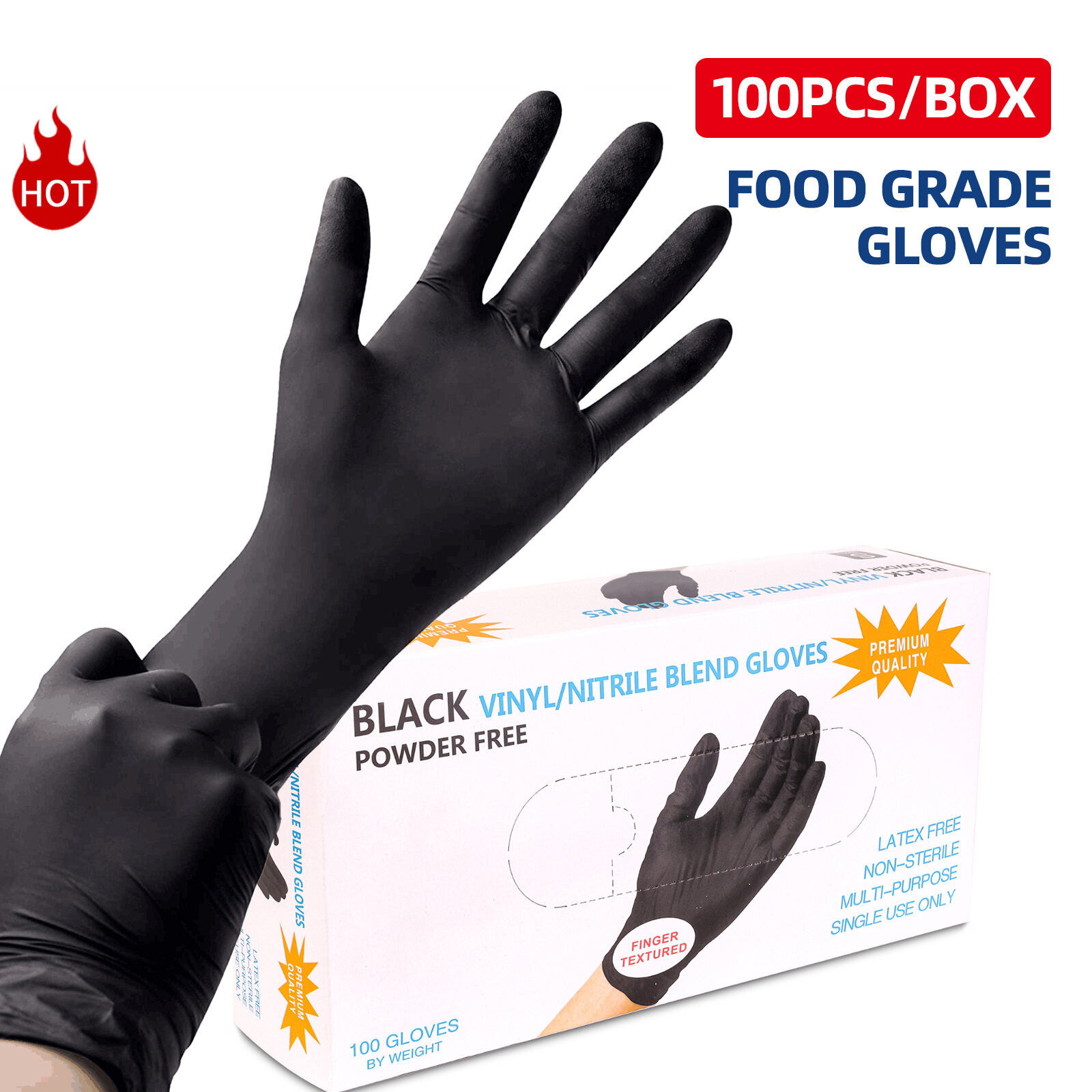 Disposable Tattoo Gloves 100 Pieces Box Food Grade Gloves Healthcare Food Handling Use Personal Protective Equipment Tattoo Gloves Vinyl Nitrile Blend Tattoo Glove Tattoo Accessories Lazada Lazada