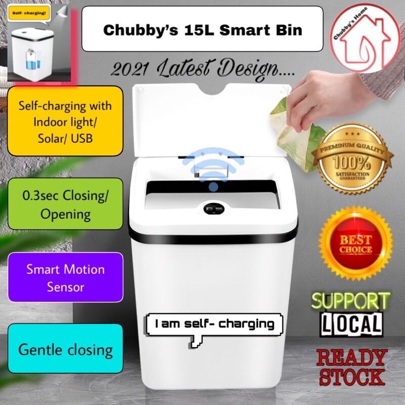 🚮🗑(SG Seller) Chubby’s Smart Bin / Auto Rubbish Bin/ Intelligent Sensor ...