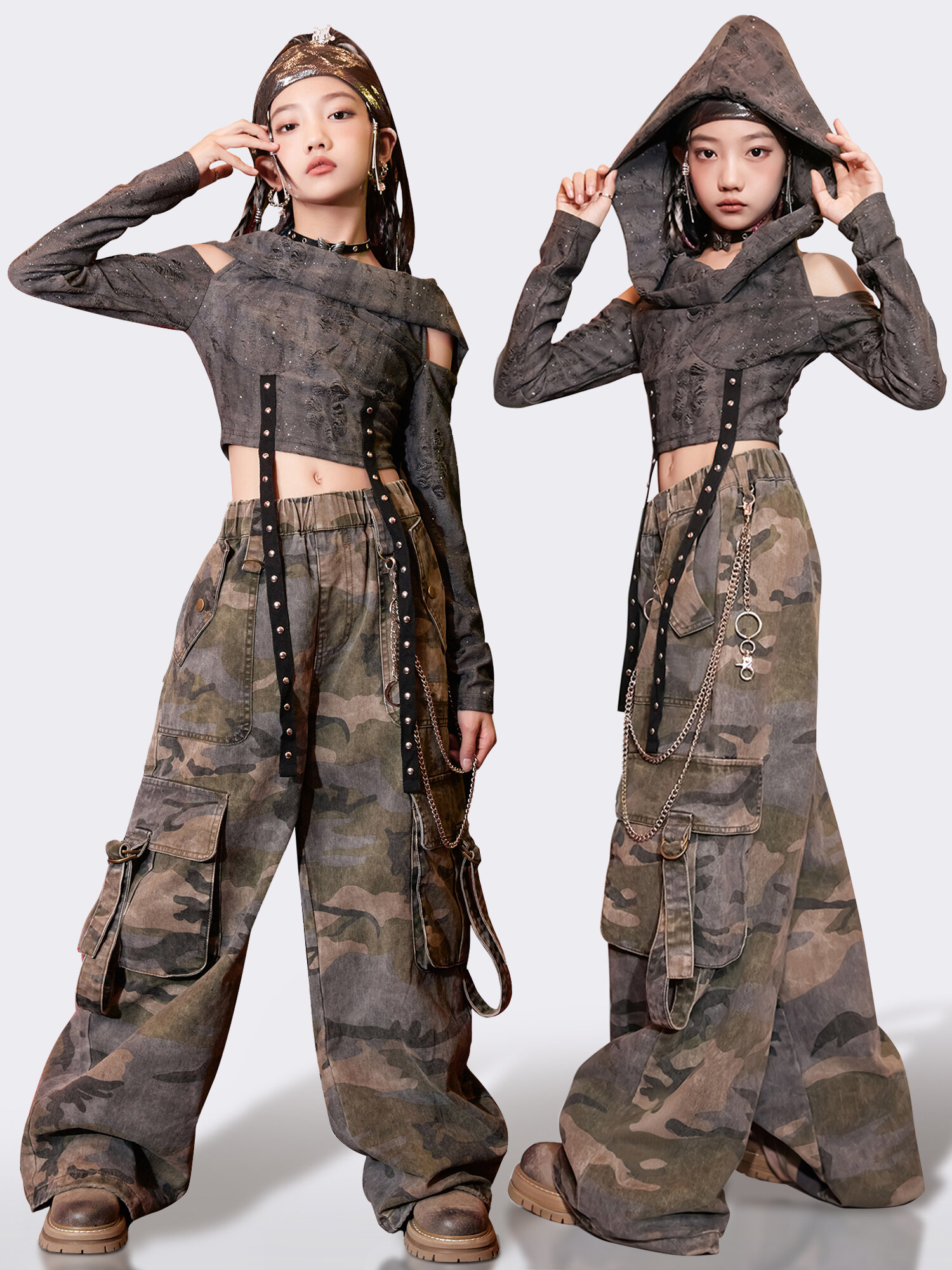 Fashionable Jazz Dance Outfit Set for Girls Child Street Dance ...