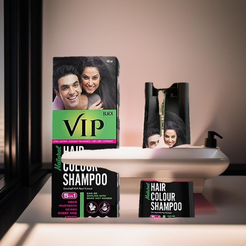 VIP Hair Colour Shampoo - 180ml Black | Daraz.pk