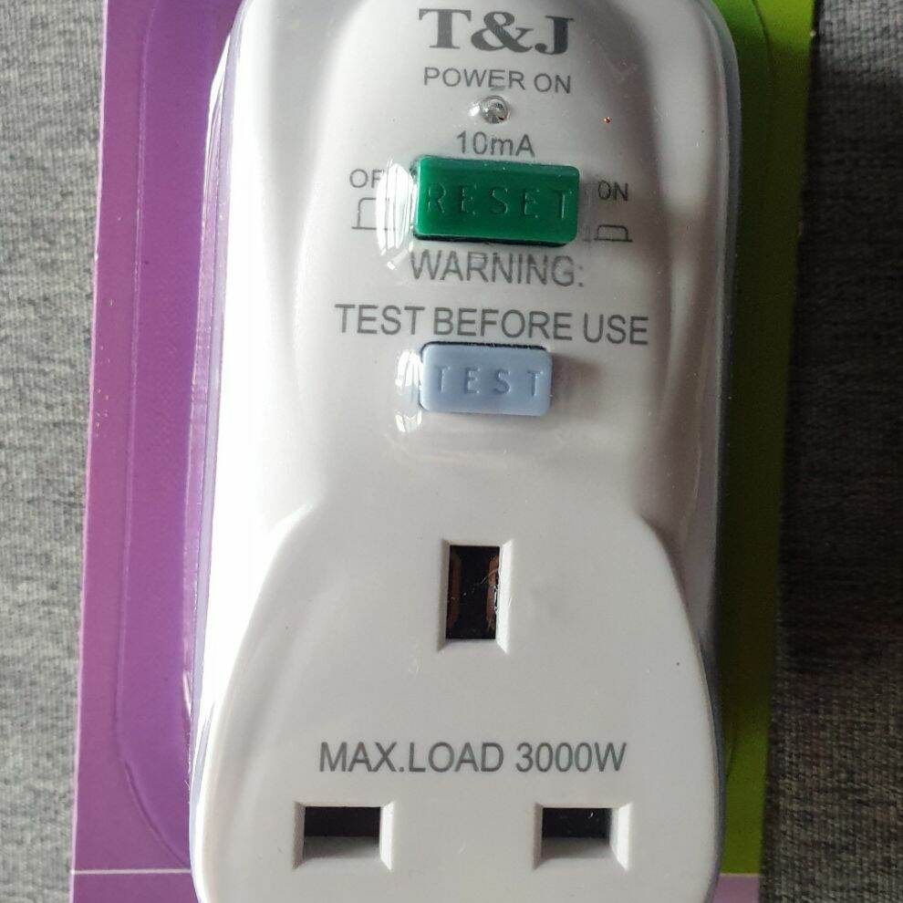 (SG Seller) T&J 13A Adaptor with Residual Current Protection (RCD ...