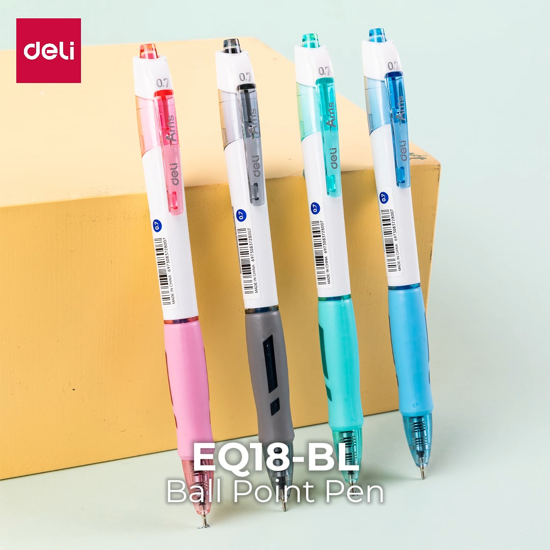 Deli Ballpoint Pen 0.7mm Tinta Biru Isi 12 pcs