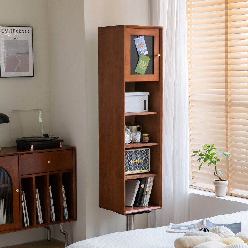 Solid Wood Rotating Mirror Floor Mirror Locker 360 Degrees Rotate ...