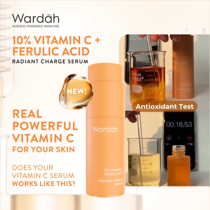 Wardah serum Vitamin C 10% + Ferulic Acid Radiant Charge Serum 20ml | Brightening Serum yang ...