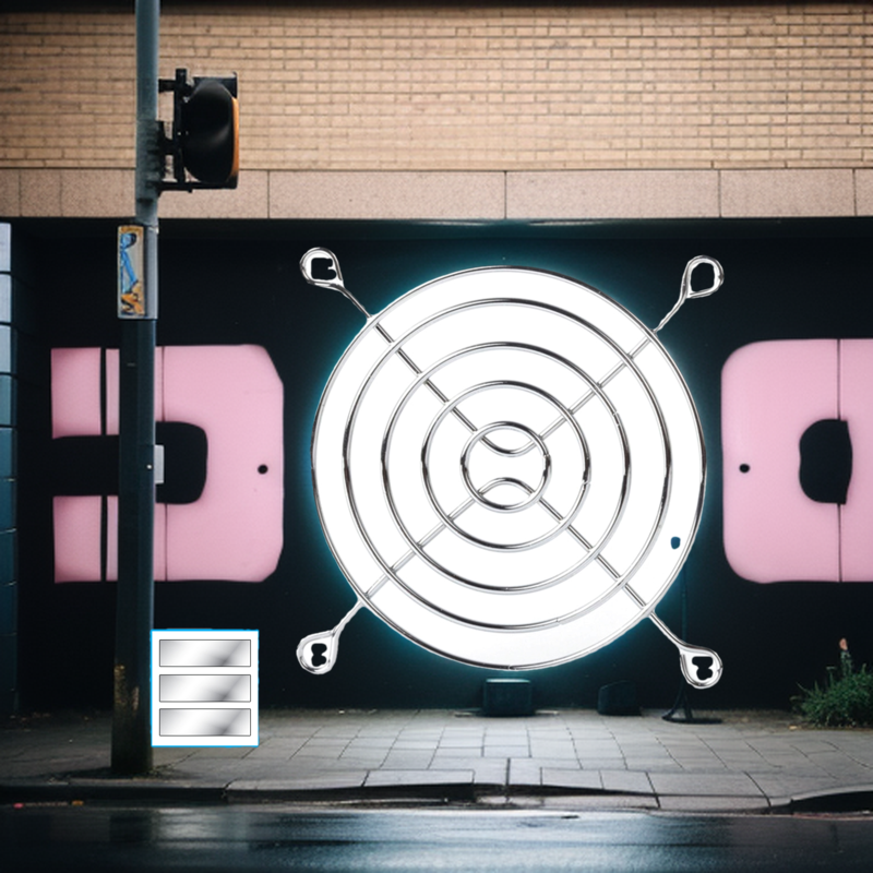 80mm / 3 inch Silver Metal Computer Fans Grill Cover Fan Protection Net ...