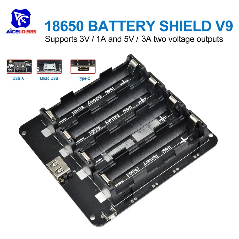 diymore ESP8266 ESP32S Wireless Module WeMos D1 4x18650 Lithium Battery ...