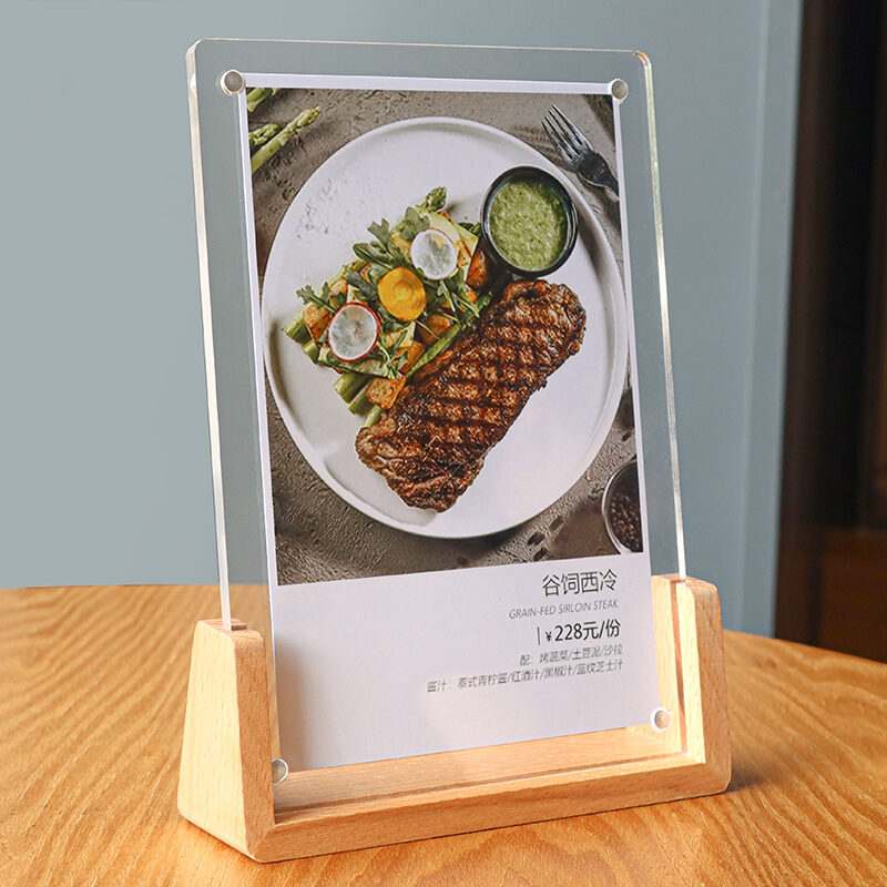 Acrylic Desktop Advertising Display Stand A4 Standee Poster Promotion ...