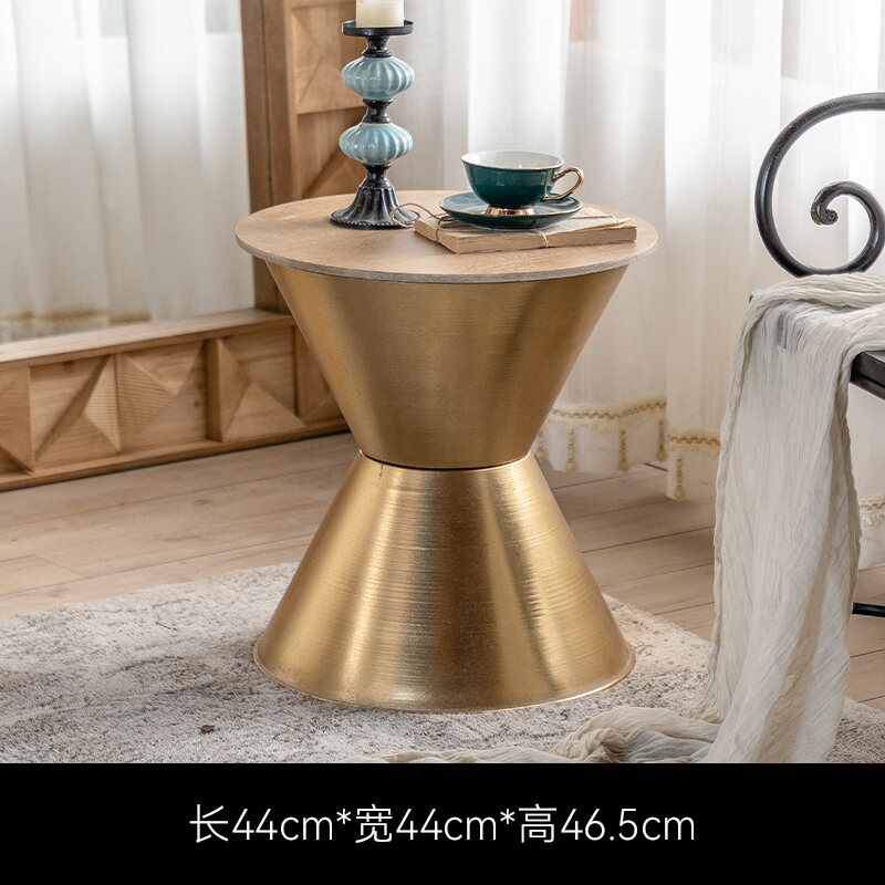 Retro Small round Table Living Room Accessible Luxury Solid Wood Small ...