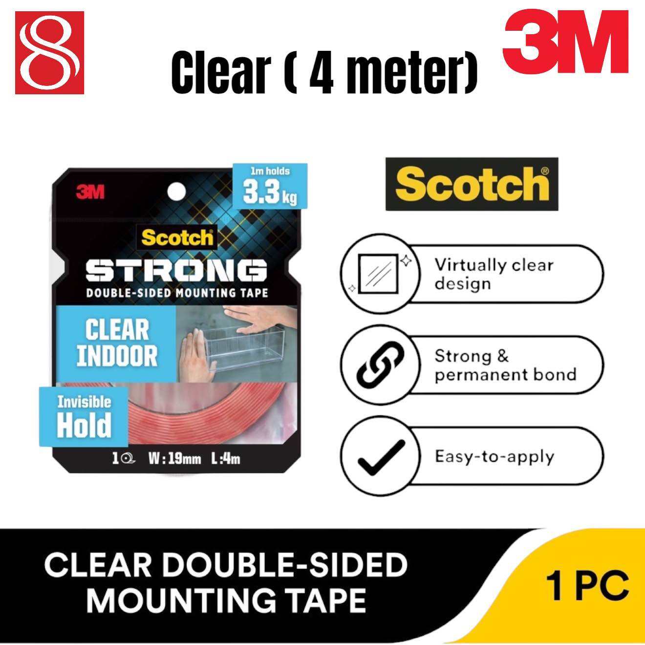 3M scotch indoor outdoor double sided mounting tape , Extreme maximum strength double sided tap ...