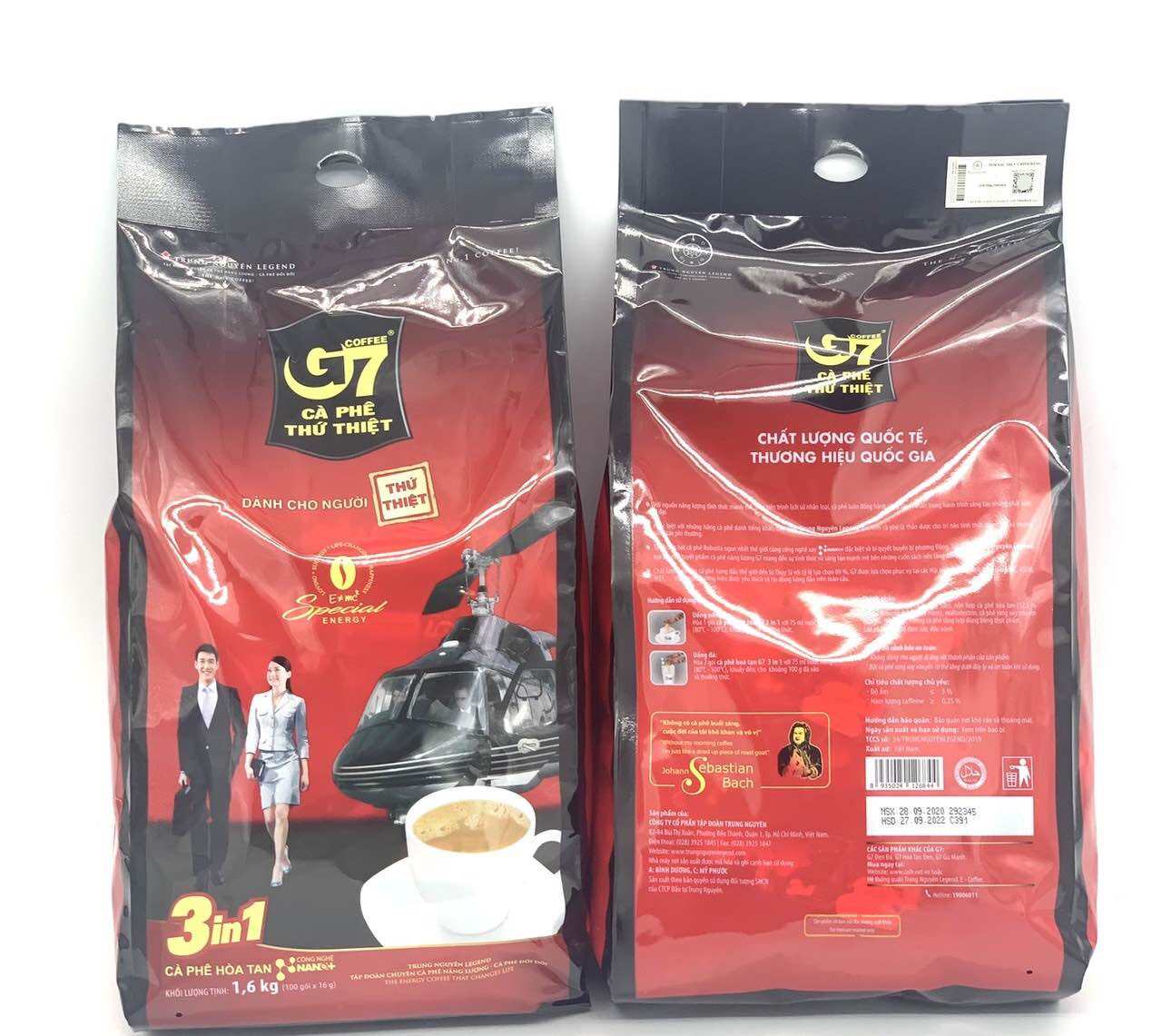 Cà phê hòa tan G7 3in1 - 100 gói x 16g (1.6kg)-G7 3in1 instant coffee - 100 packs x 16g (1.6kg ...