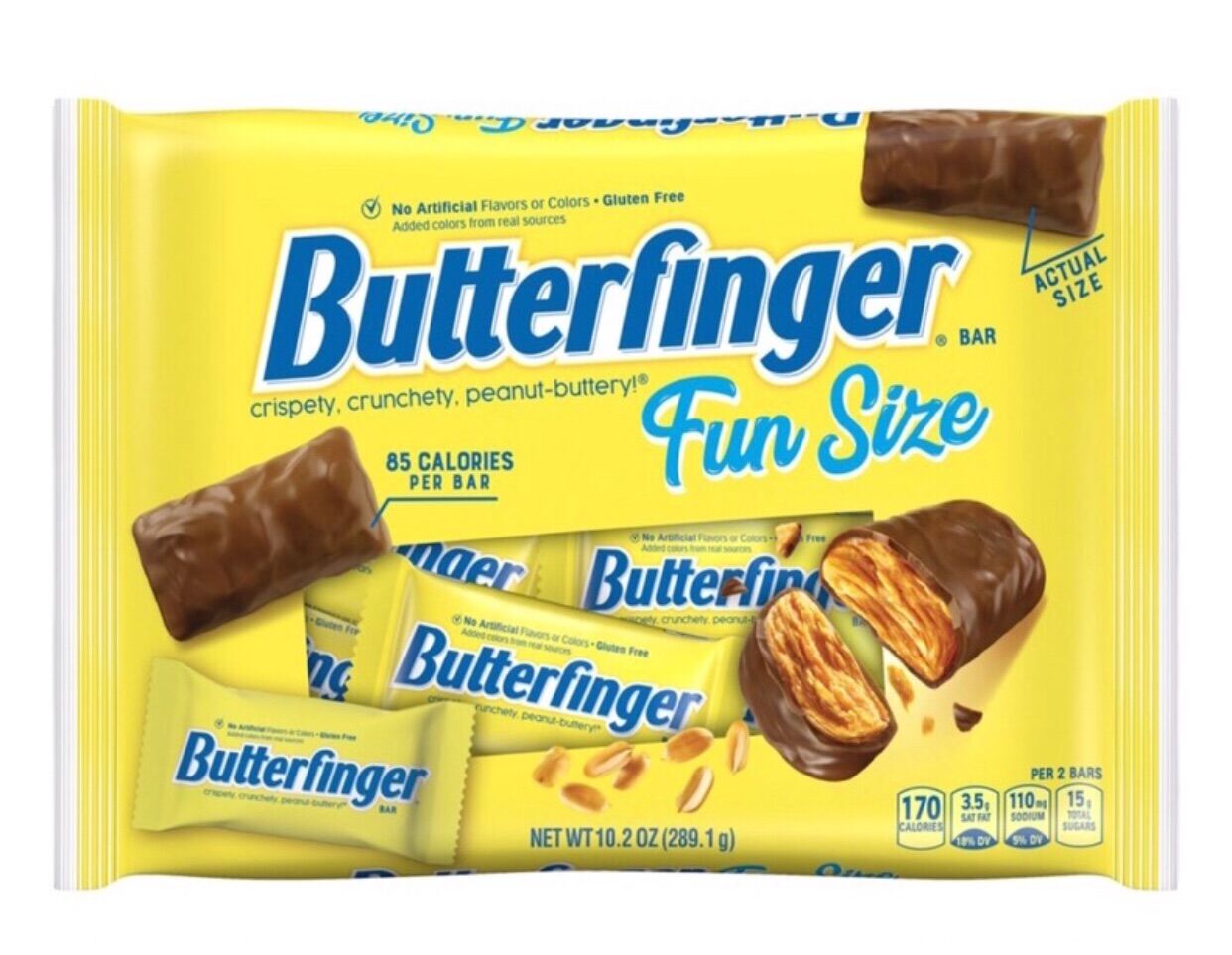 ButterFinger Halloween Fun Size Peanut Buttery Individual Wrap ...