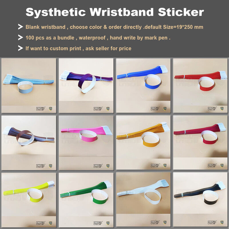 100pcs สายรัดข้อมือกระดาษ ริสแบนด์ wristband sticker กระดาษ กันน้ำ ฉีก ...