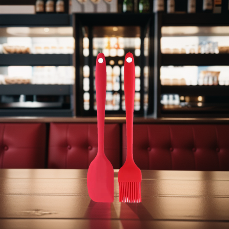 2PCS Silicone Oil Brush and Spatula Set - Heat Resistant Cooking ...
